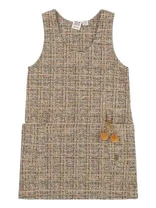 DEUX PAR DEUX Sleeveless Tweed Jumper - Beige And Black