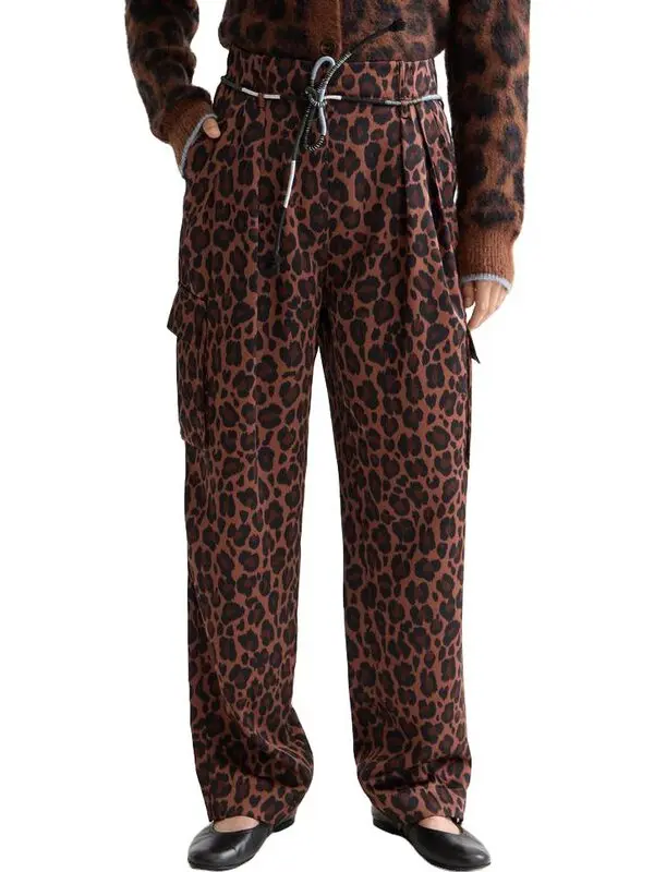 Scotch & Soda Faye Leopard Print Tapered Leg Pants - Peace Leopard