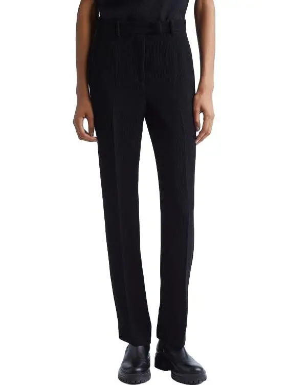Emporio Armani Tech Waffle Straight Leg Pants - Solid Black