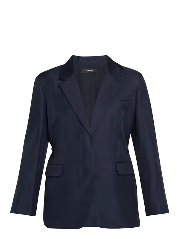 Theory Relaxed Silk Cinch Blazer - Nocturne Navy