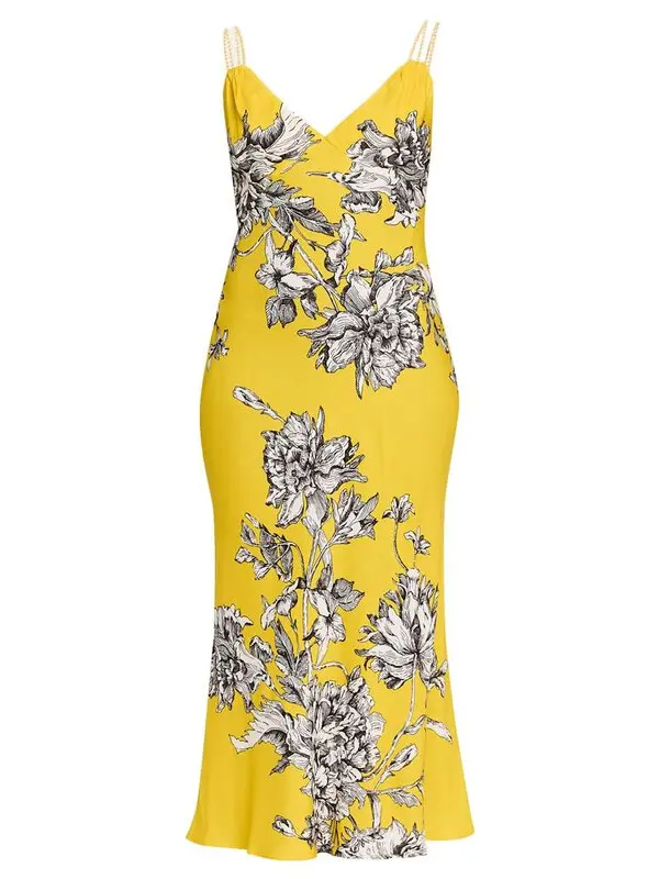 Alice + Olivia Kiro Hour Midi Slip Dress - Blooming Wild Golden