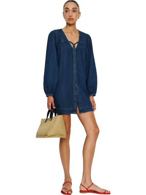 REFORMATION Elowen Denim Mini Dress - Ithaca