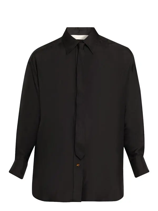 Zimmermann Relaxed Long-sleeve Tie Shirt - Black