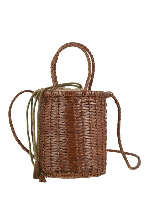 Dragon Diffusion Lina Mini Woven Leather Bag - Brown
