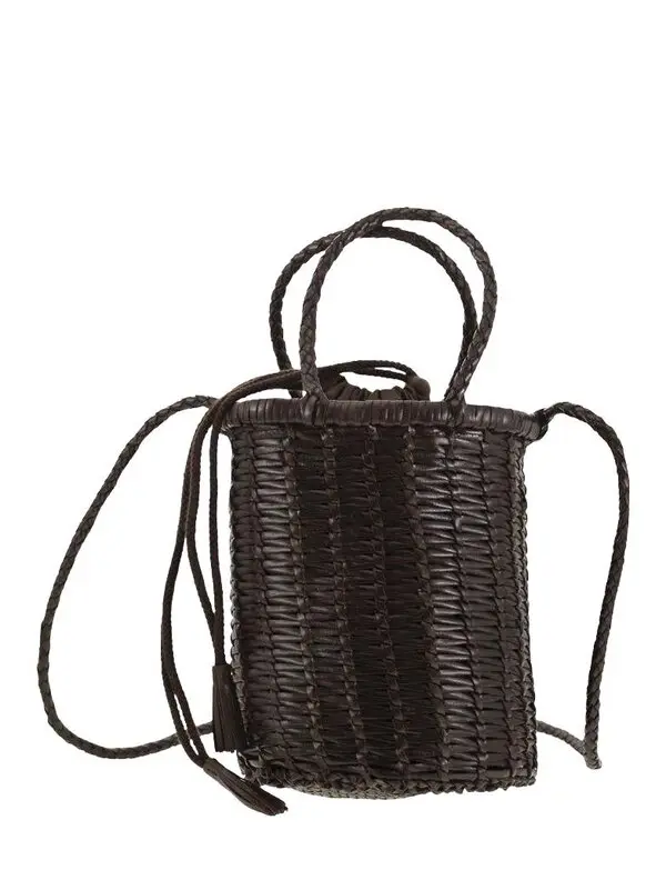 Dragon Diffusion Lina Mini Woven Leather Bag - Brown