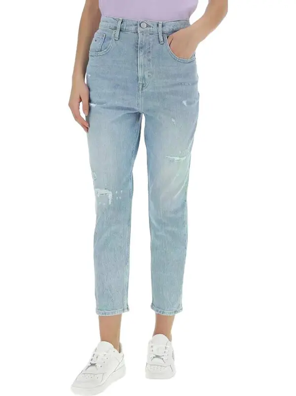Tommy Hilfiger Cropped Straight-leg Trousers - Blue