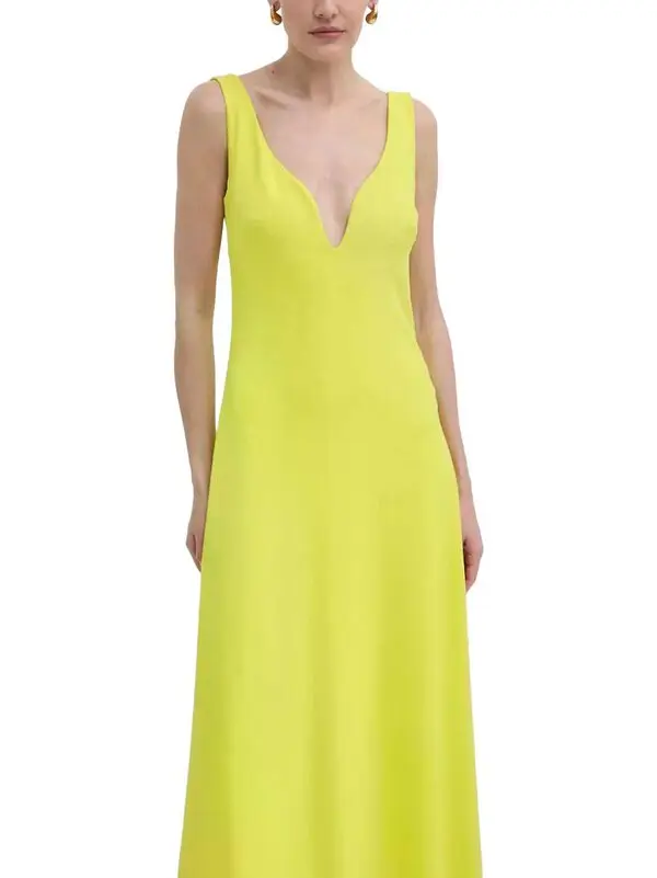 Luisa Spagnoli V-neck Maxi Dress - Yellow