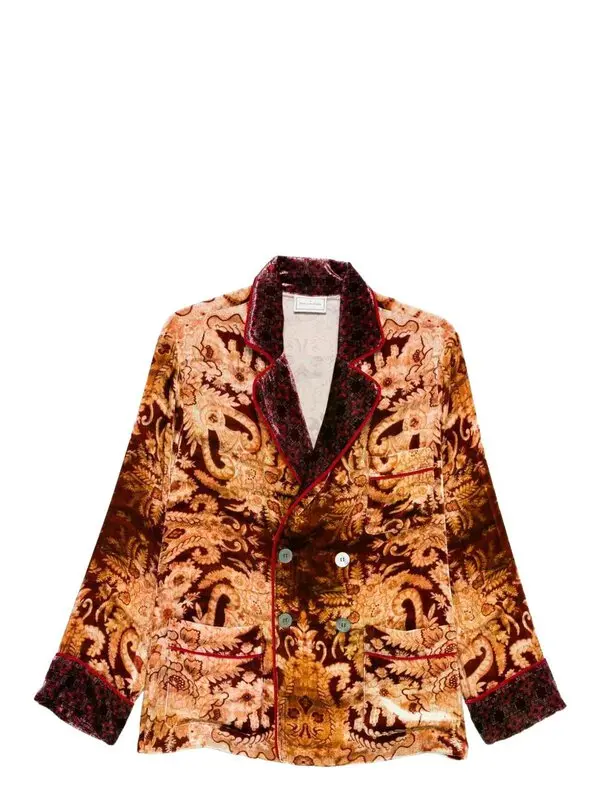 PIERRE-LOUIS MASCIA Paisley-print Double-breasted Jacket - Red