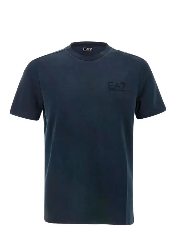 Emporio Armani Logo-embroidered Crew-neck T-shirt - Blue
