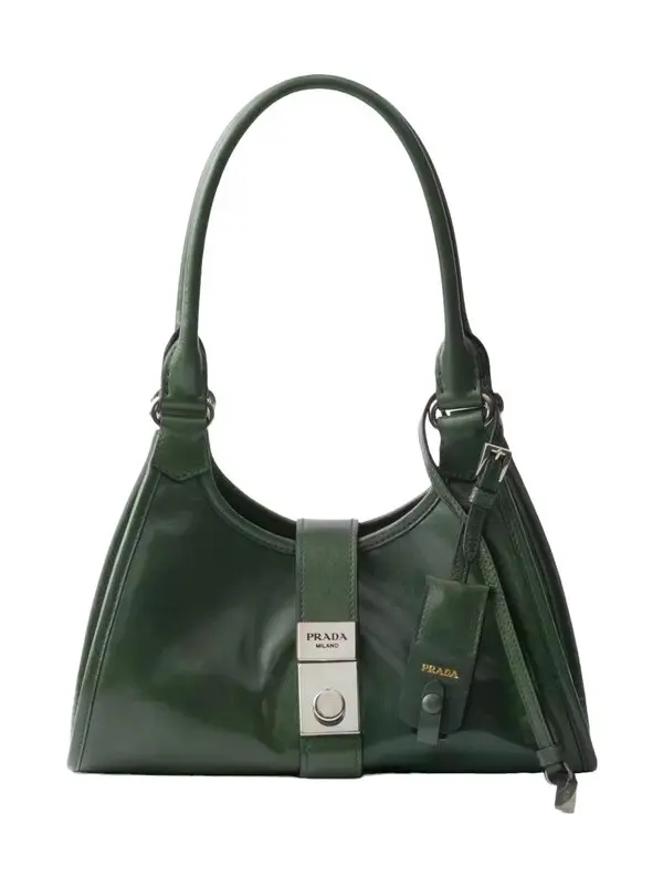 Prada Small Leather Tote Bag - Green