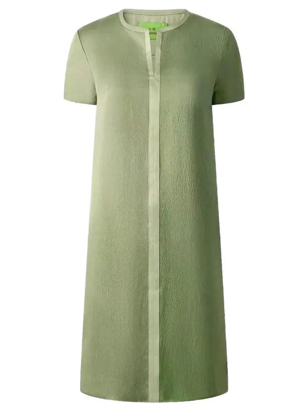 Shanghai Tang Silk Short-sleeve Midi Dress - Green
