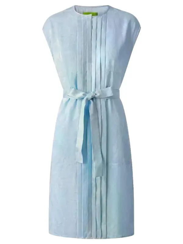 Shanghai Tang Pleated Silk Midi Dress - Blue