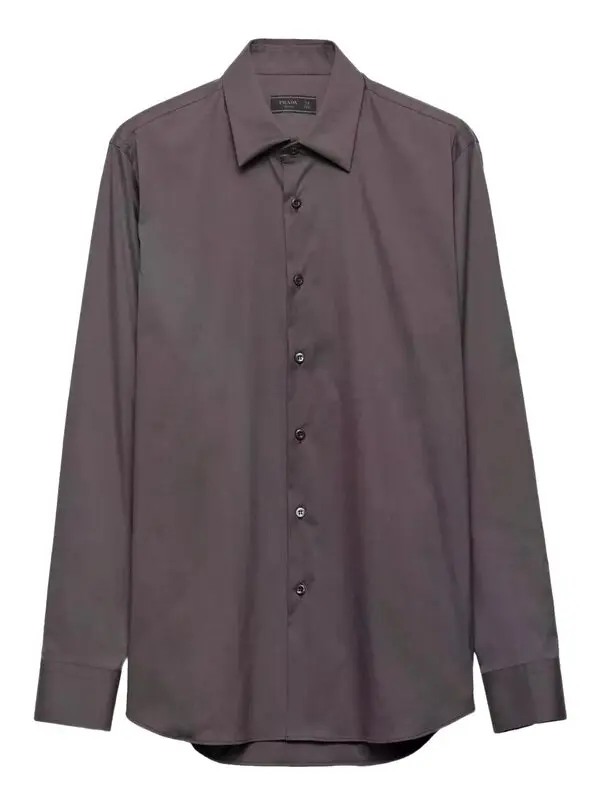 Prada Classic-collar Cotton Shirt - Grey