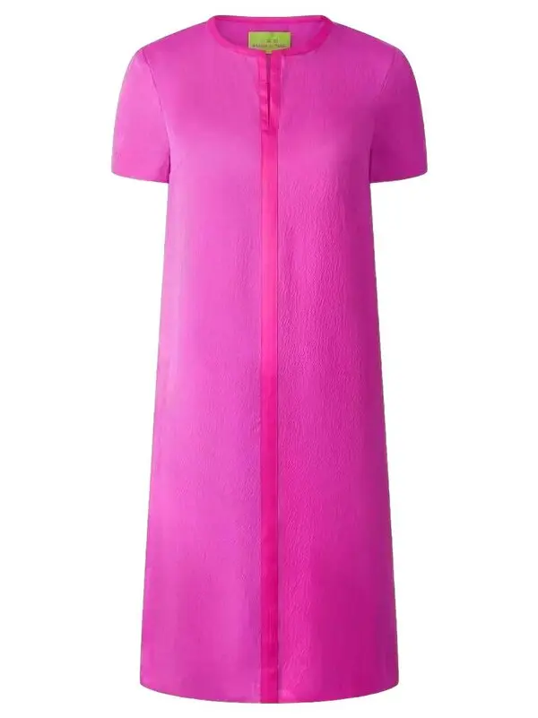 Shanghai Tang Silk Textured V-neck Midi Dress - Pink
