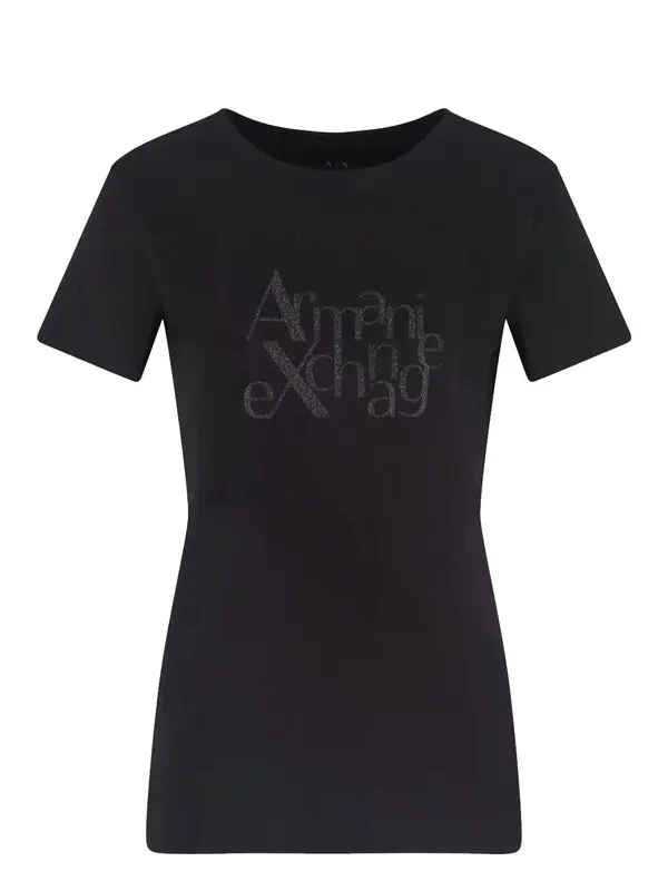 Armani Exchange Logo-embellished T-shirt - Black