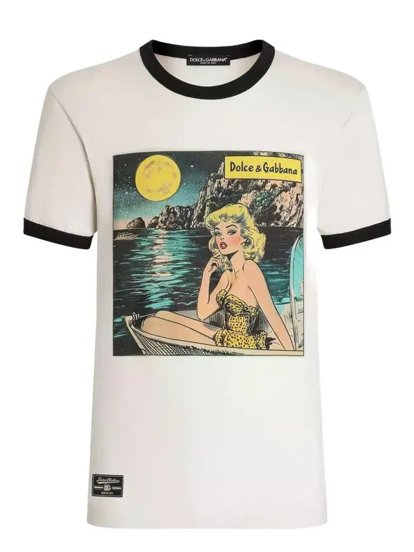 Dolce & Gabbana Graphic-print T-shirt - Neutrals