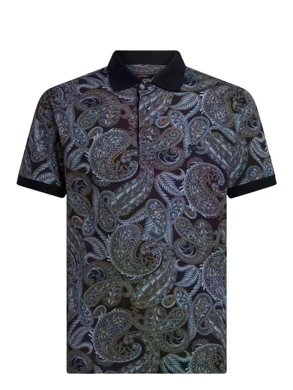 Etro Paisley-print Polo Shirt - Blue