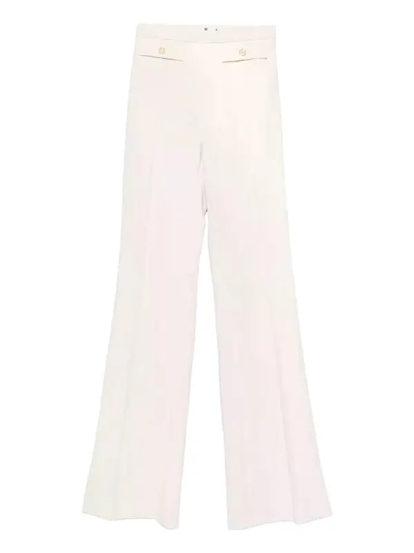 Elisabetta Franchi Flared Trousers With Button Detailing - Neutrals