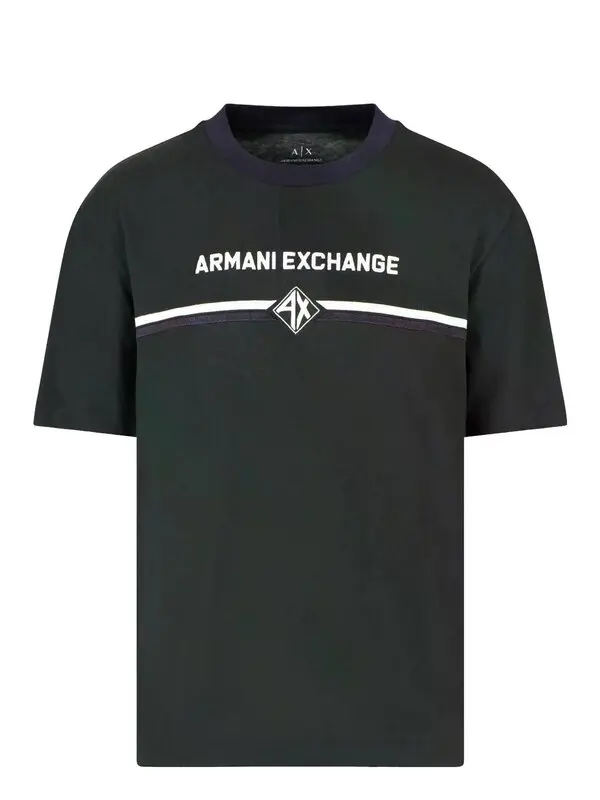 Armani Exchange Logo-appliqué T-shirt - Blue
