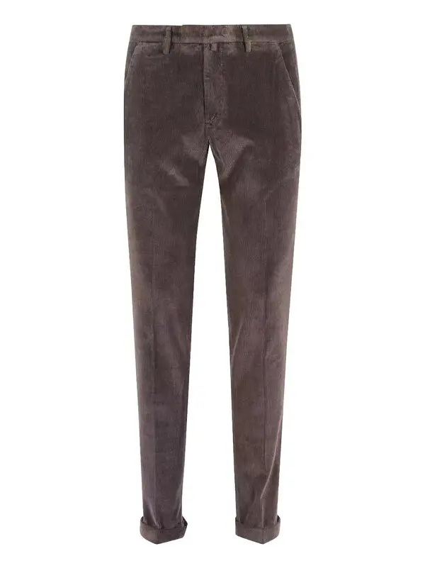 BRIGLIA 1949 Corduroy Cuffed Trousers - Brown