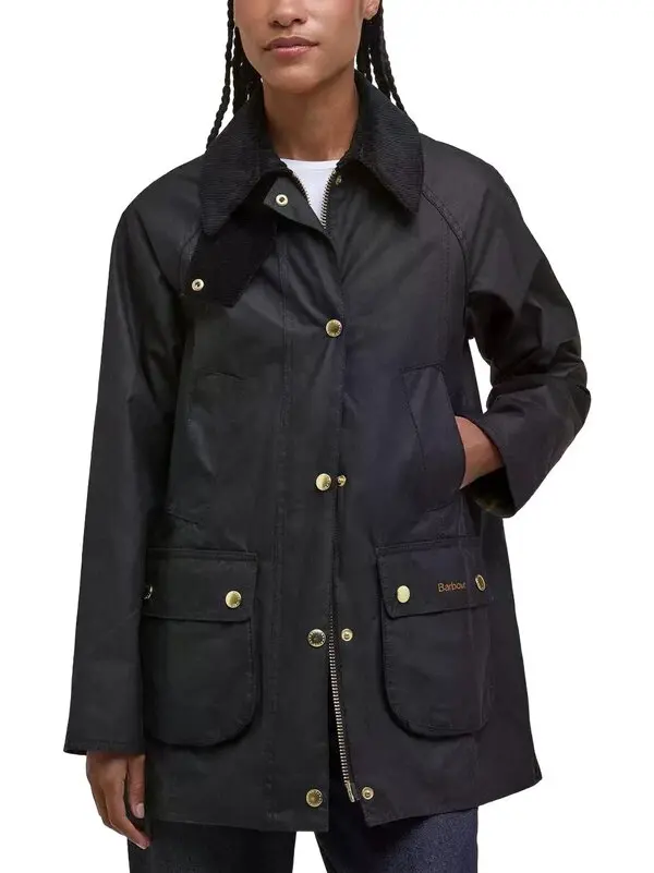 Barbour Beadnell Corduroy-collar Coat - Black