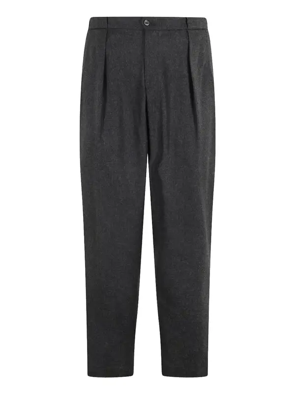 BRIGLIA 1949 Pleated Wool-cashmere Blend Trousers - Grey