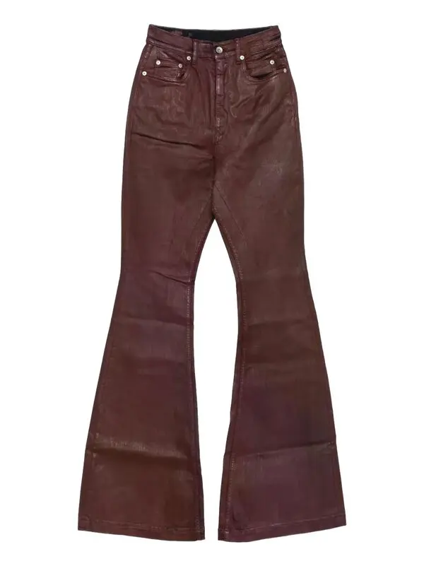 Rick Owens Bolan Wax-coated Jeans - Red