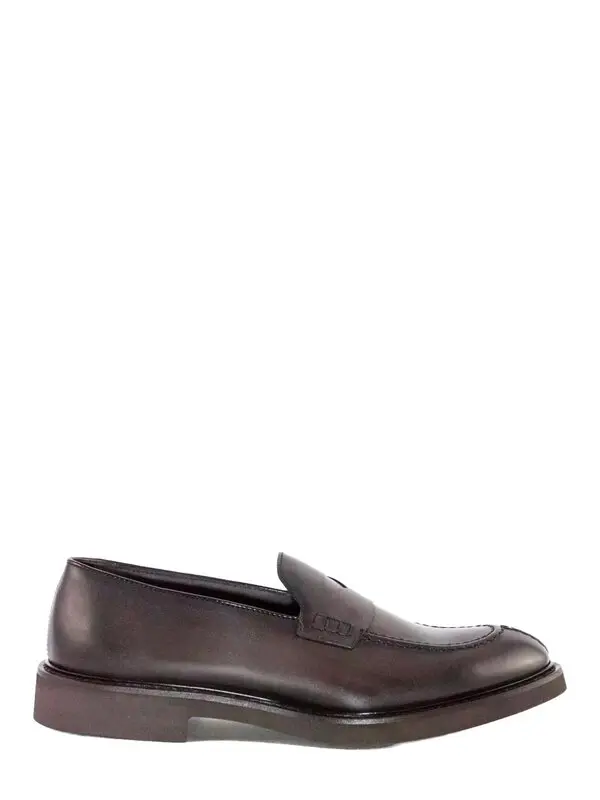 DOUCAL'S Leather Penny Loafers - Brown