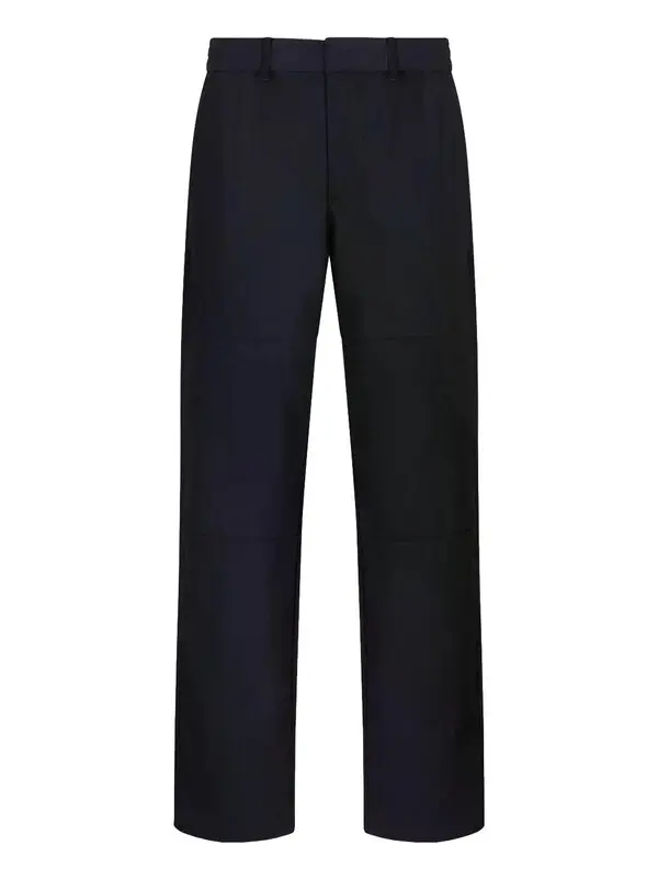 Armani Exchange Elastic-waist Straight-leg Trousers - Blue