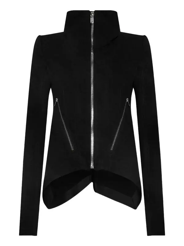 Rick Owens High-neck Zip-front Jacket - Black