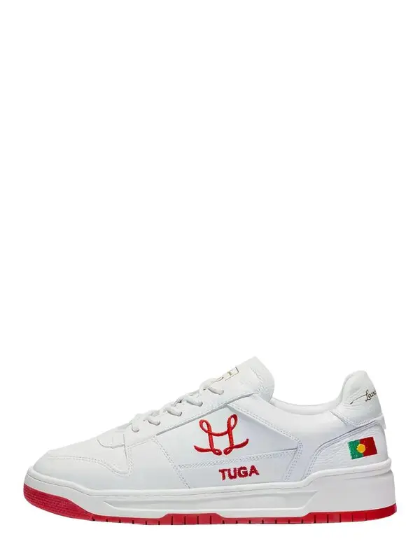 LEANDRO LOPES Tony Embroidered-flag Sneakers - White