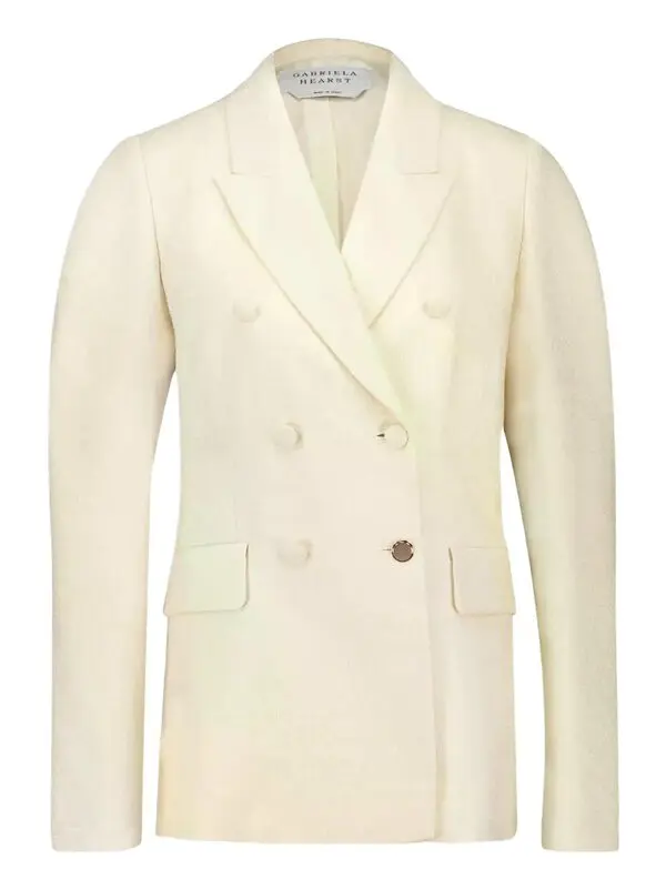 Gabriela Hearst Double-breasted Silk Blazer - White