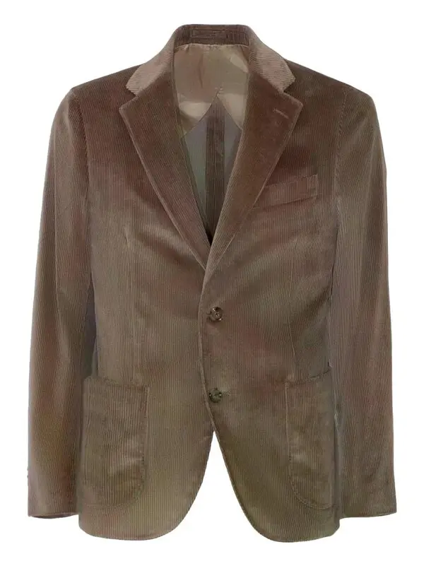 LARDINI Corduroy Single-breasted Blazer - Brown