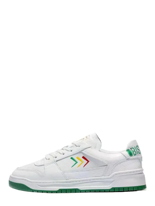 LEANDRO LOPES Arrow-detail Leather Sneakers - White