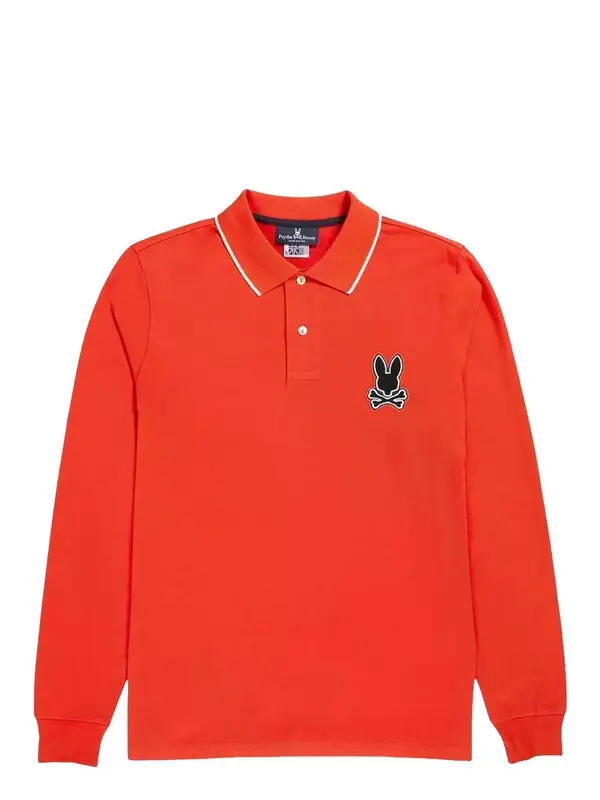 Psycho Bunny Patchin Chenille Bunny Polo Shirt - Orange