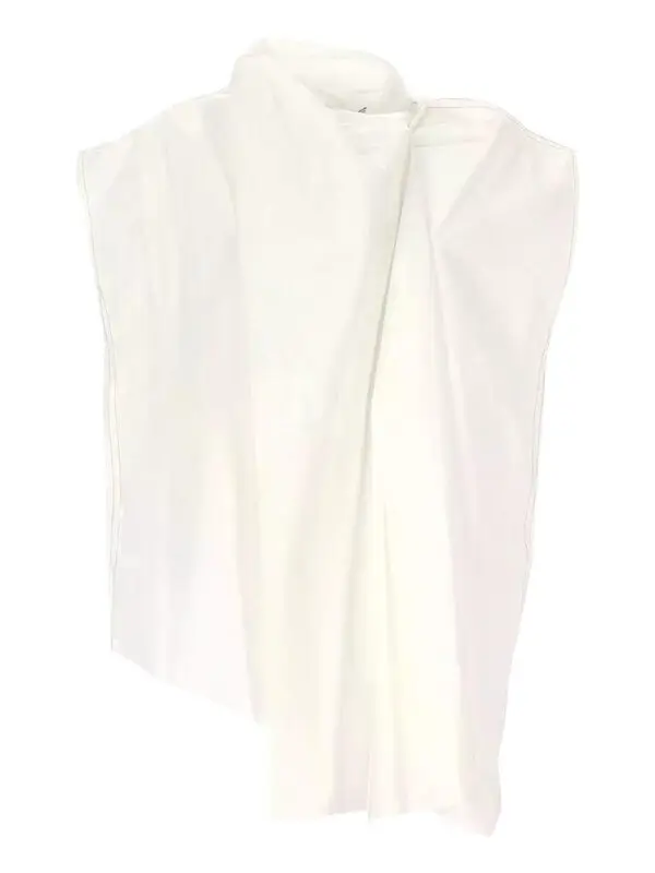 Carven Draped Cotton Top - White