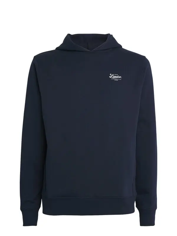Sandro Cotton Atelier Logo Hoodie - Blue