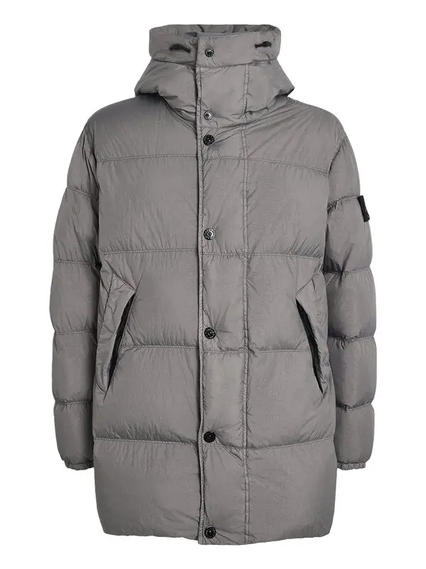 Stone Island Nylon Crinkle Reps Down Parka - Grey