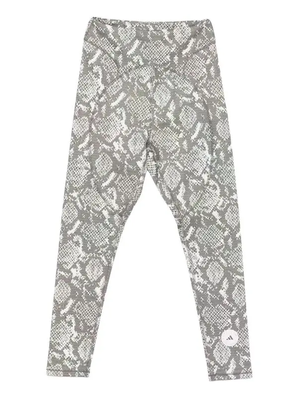 Adidas By Stella McCartney Snakeskin-print Performance Leggings - Grey