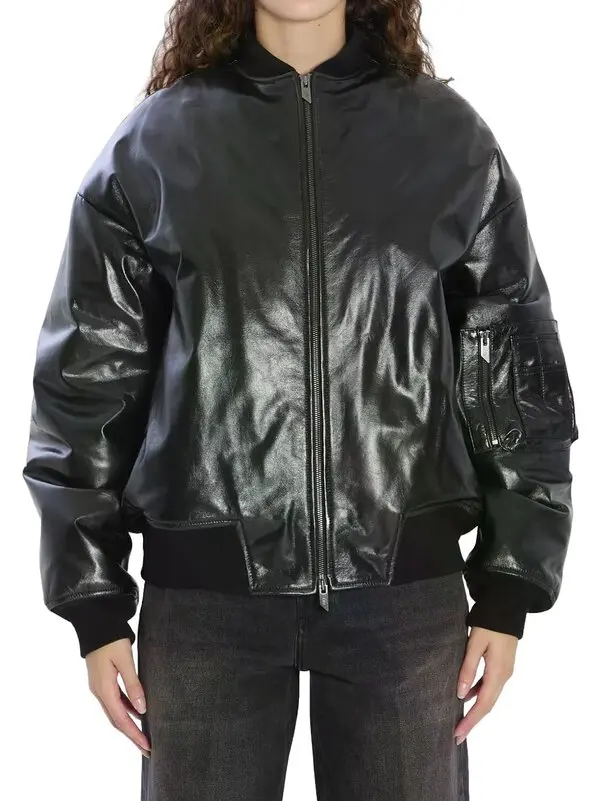 SALVATORE SANTORO Zip-front Bomber Jacket - Black