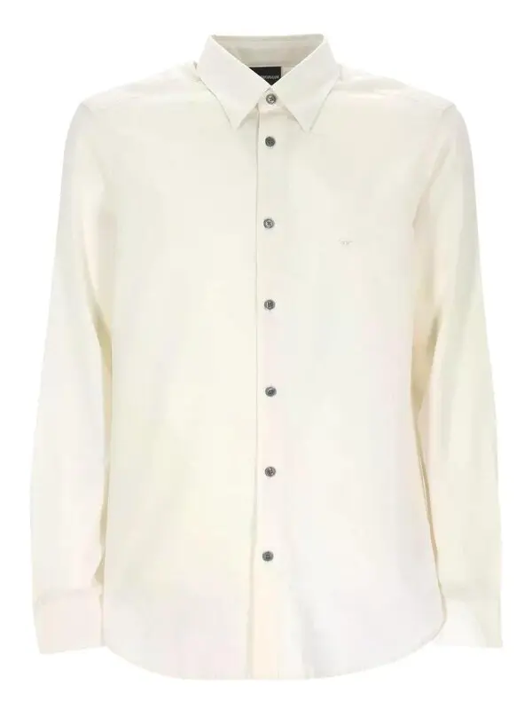 Emporio Armani Embroidered Long-sleeve Shirt - White