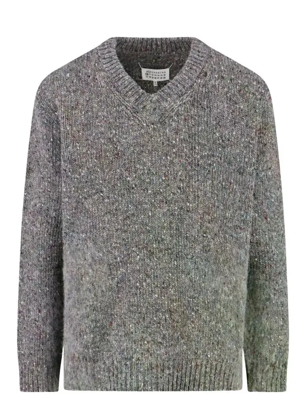 MAISON MARGIELA V-neck Long Sleeve Pullover - Grey