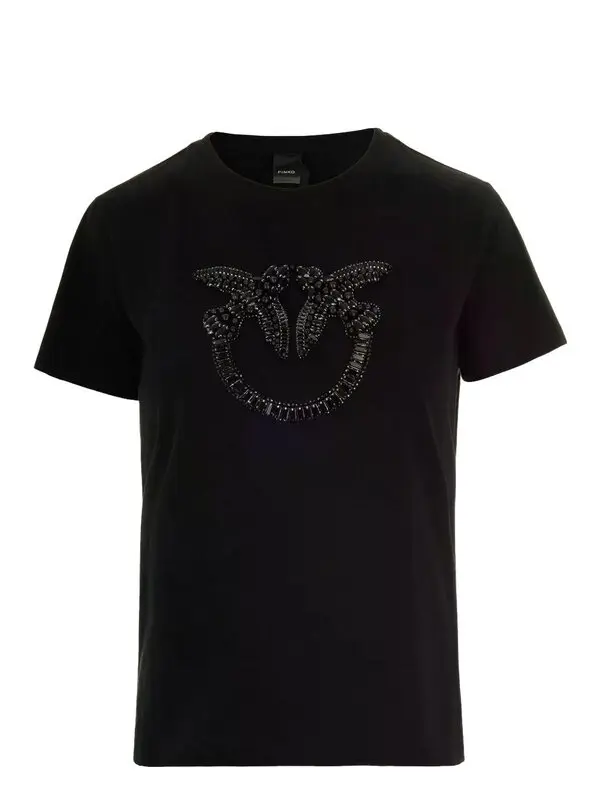 Pinko Bird Embellishment T-shirt - Nero