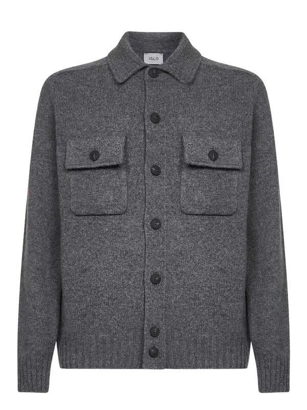 D4.0 Buttoned Wool Cardigan - Grey