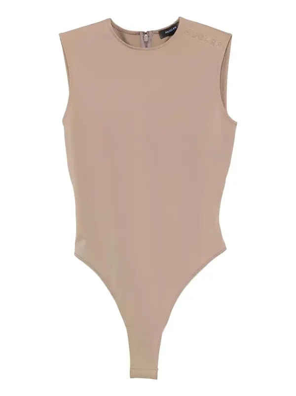 MUGLER Sleeveless Bodysuit - Brown