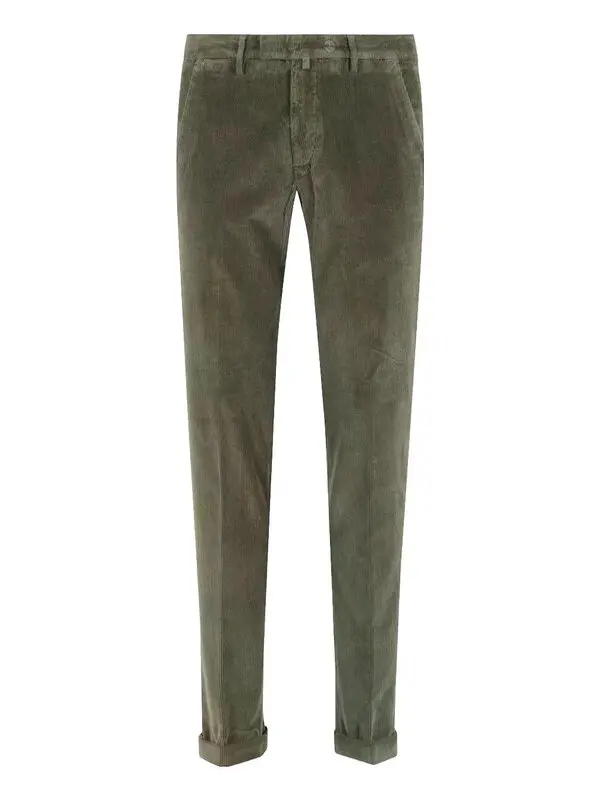 BRIGLIA 1949 Corduroy Cuffed Trousers - Green