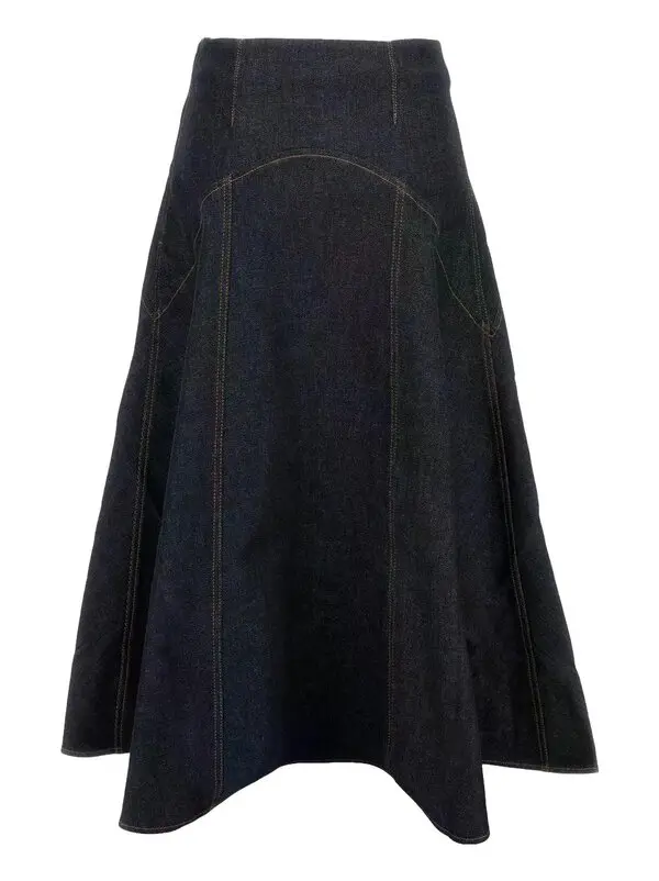 Jacquemus The Triangle De-nîmes Flared Denim Skirt - Blue