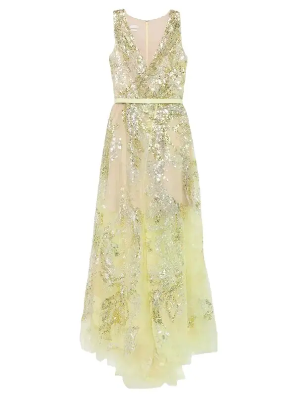 SAIID KOBEISY Embroidered Maxi Dress - Yellow