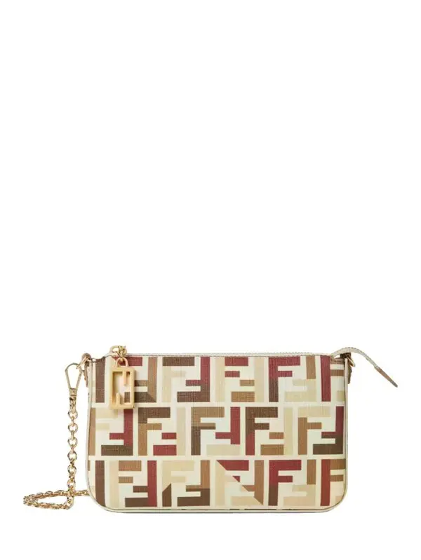 Fendi Ff-monogram Clutch - Neutrals