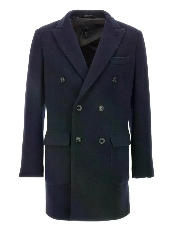 FAY Wool-blend Coat - Blue